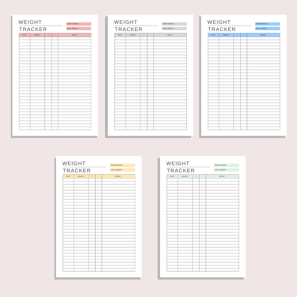 Weight Tracker | Printable Weight Loss Log | Health Journey | Fitness ...