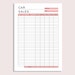 Car Sales Tracker | Printable Vehicle Profit Log | Car Salesman Sheet ...