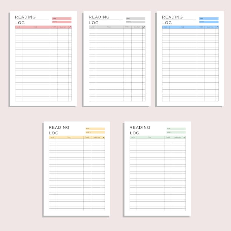 Reading Log | College Reading List | Daily Reading Tracker | School ...