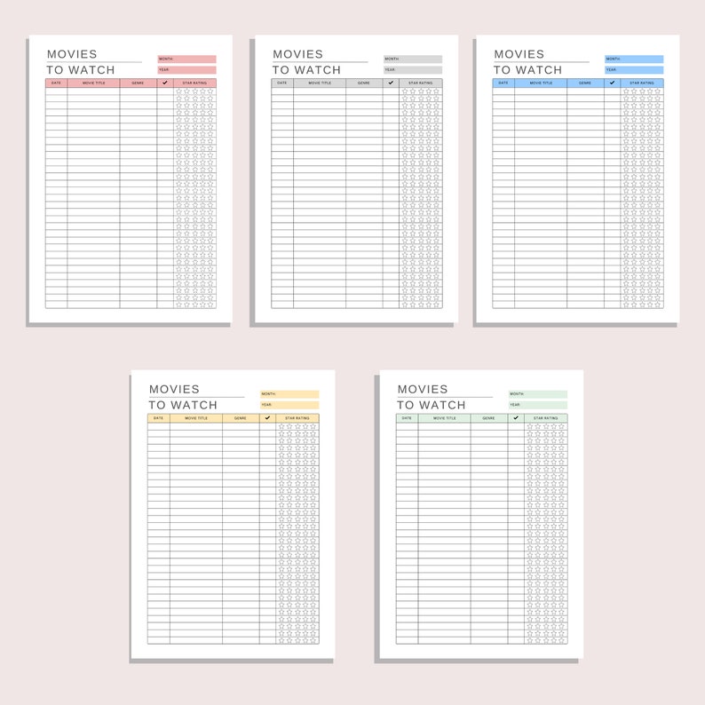 Movies to Watch | Movies to Watch List | Movie Tracker | Print at Home ...