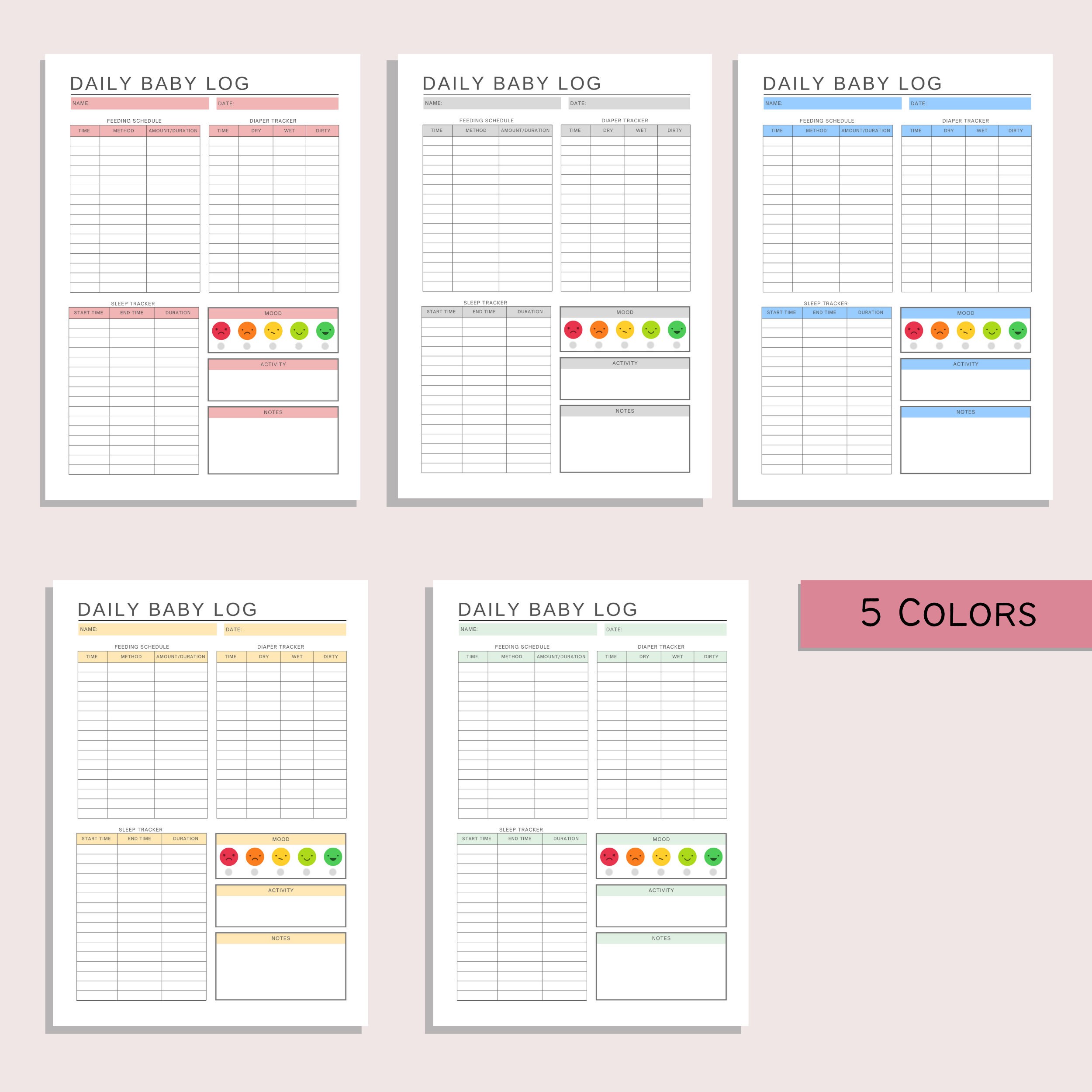 Printable Newborn Planner | New Mom Planner Kit | Sleep Tracker | Daily ...