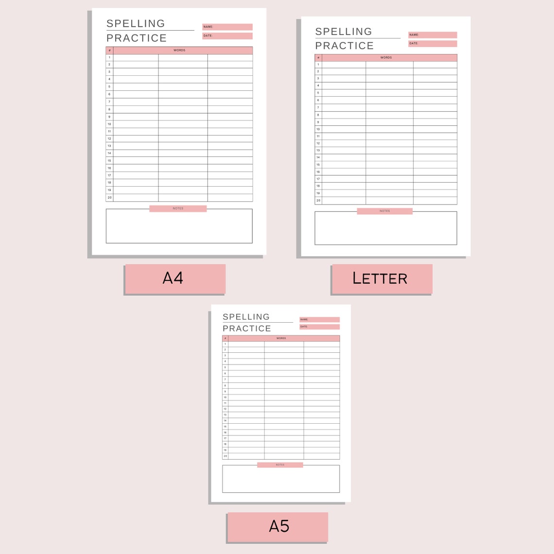 Spelling Practice List V2 | Printable Spelling Worksheet | Homeschool ...