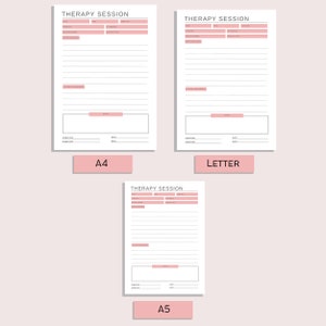 Therapy Session Notes | Printable Therapy Log | Mental Health Tracker ...