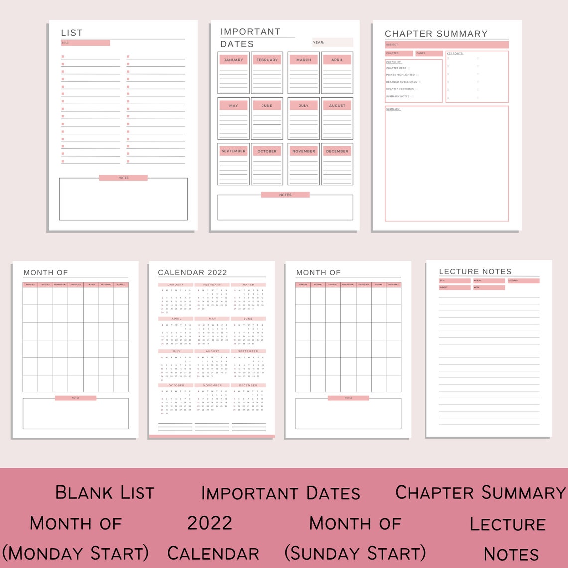 Student Planner Pack Printable Study Plan University - Etsy