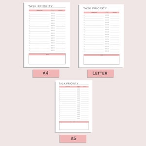 Task Priority Checklist | to Do Printable | Weekly Checklist | Daily ...