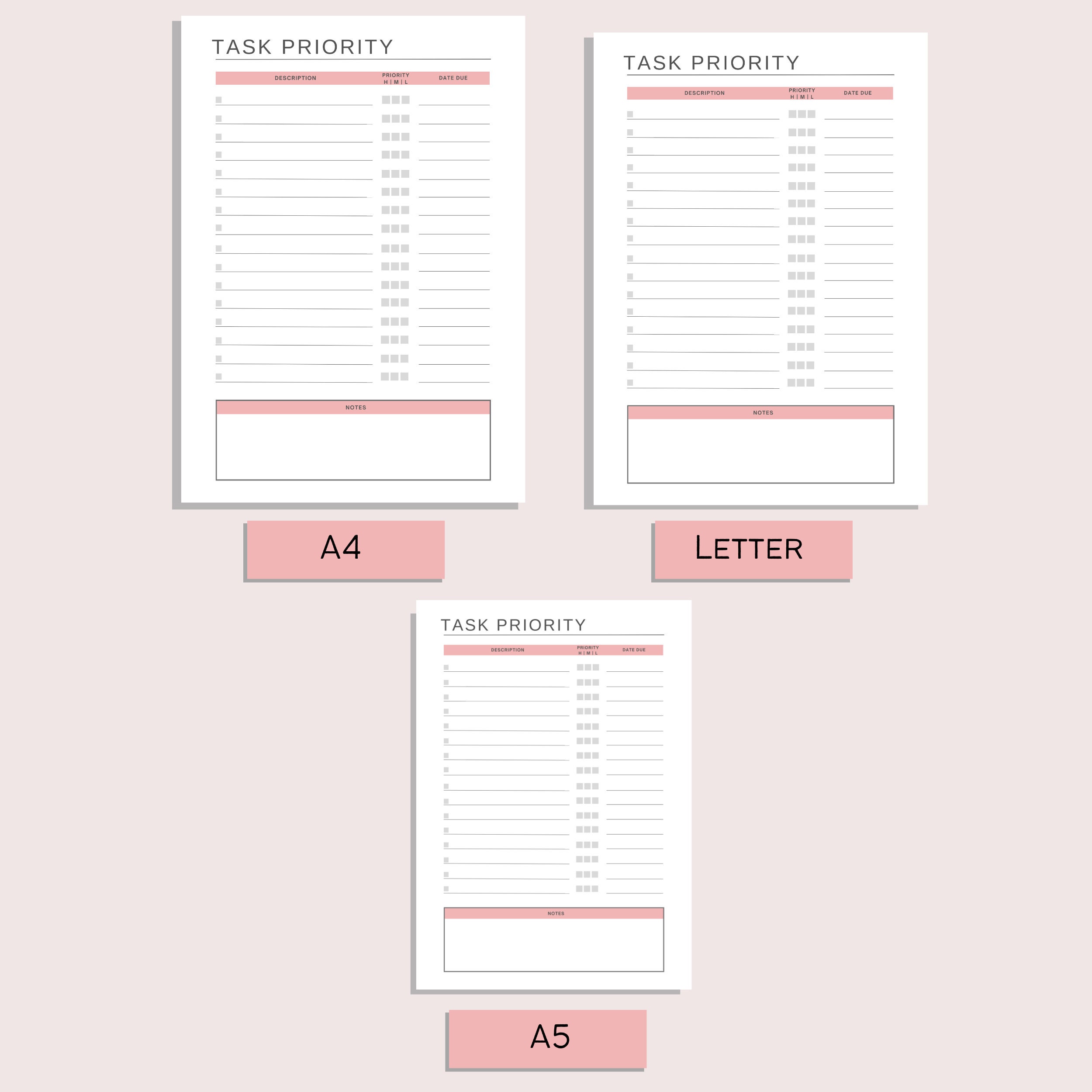 Task Priority Checklist to Do Printable Weekly Checklist - Etsy UK