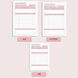 Assignment Breakdown Sheet | Printable Student Resources | Assessment ...