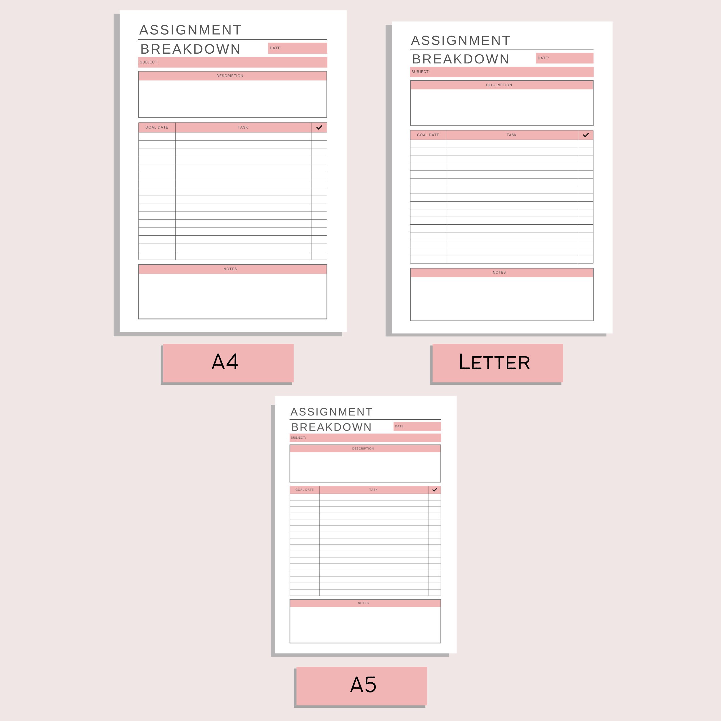 Assignment Breakdown Sheet | Printable Student Resources | Assessment ...