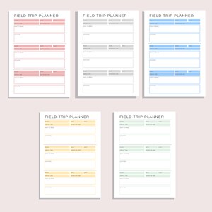 Field Trip Planner | Printable Homeschool Plan | Classroom Trip ...