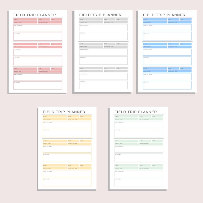 Field Trip Planner | Printable Homeschool Plan | Classroom Trip ...