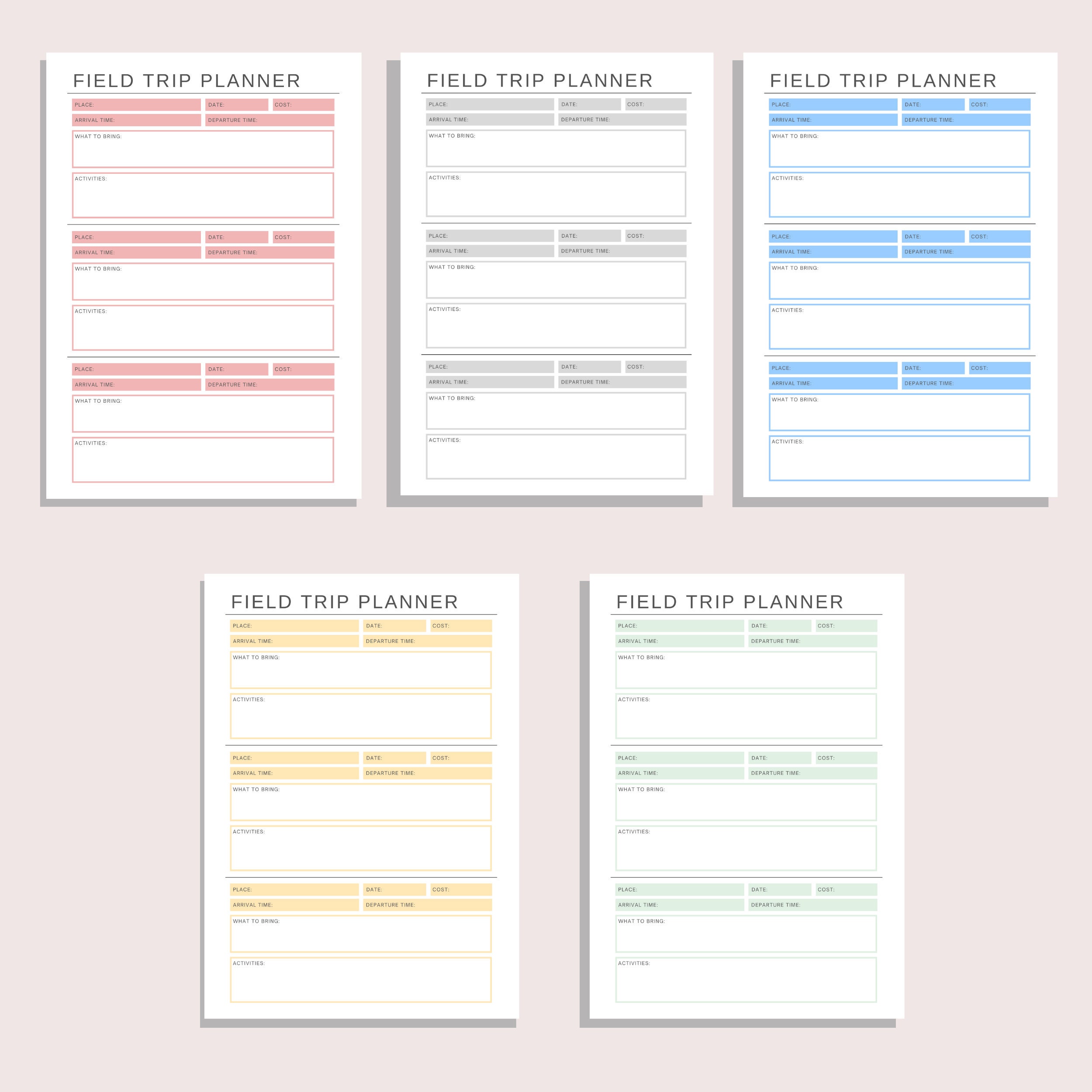 Field Trip Planner | Printable Homeschool Plan | Classroom Trip ...