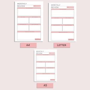 Monthly Review | Printable Monthly Evaluation | Reflection Tracker ...