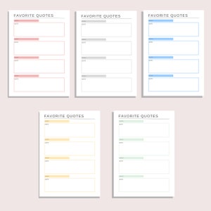 Favorite Quote Sheet | Film Book Movie Printable Quotes | Book Lover ...