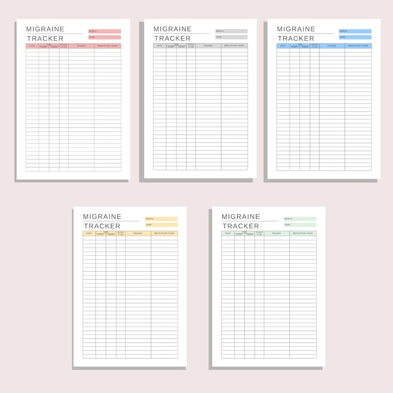 Migraine Tracker | Printable Headache Log | Health Journal | Headache ...
