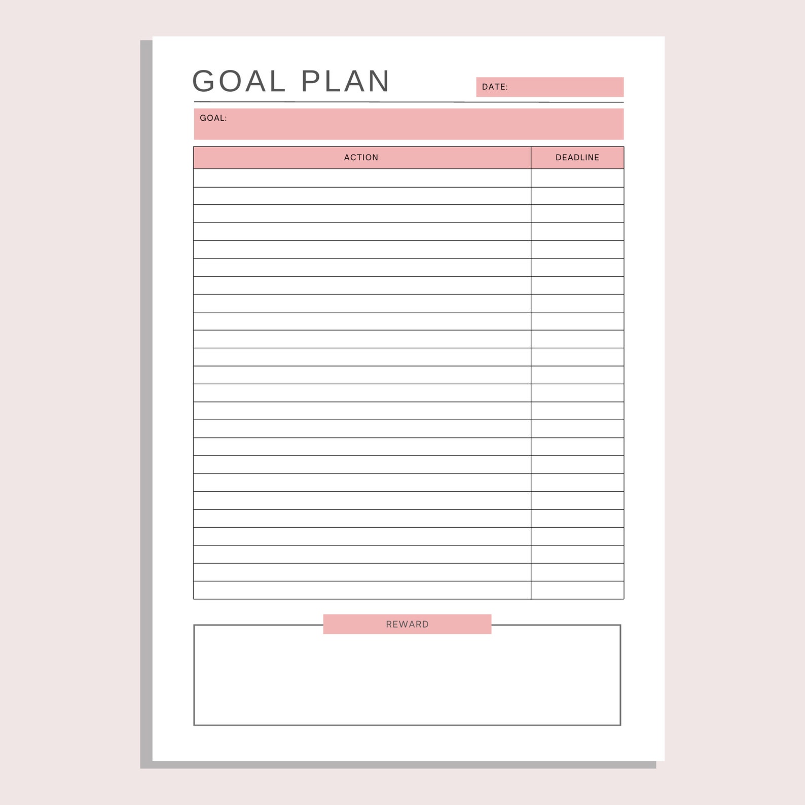 Goal Planner Printable | Productivity Planner Template | Simple ...