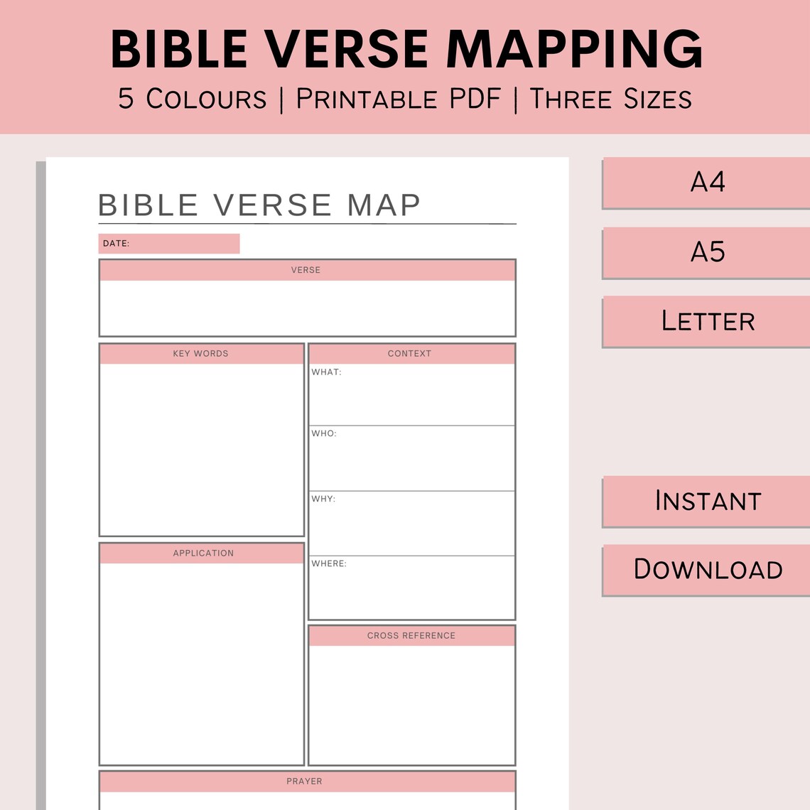 Bible Verse Mapping | Bible Study Notes | Faith Worksheet | Printable ...