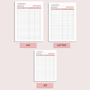 Library Book Tracker | Printable Library Planner | Book Journal ...