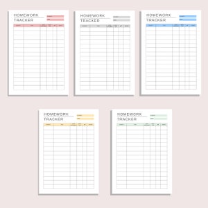 Homework Tracker Printable, Homeschool Teacher Checklist, Assignment ...