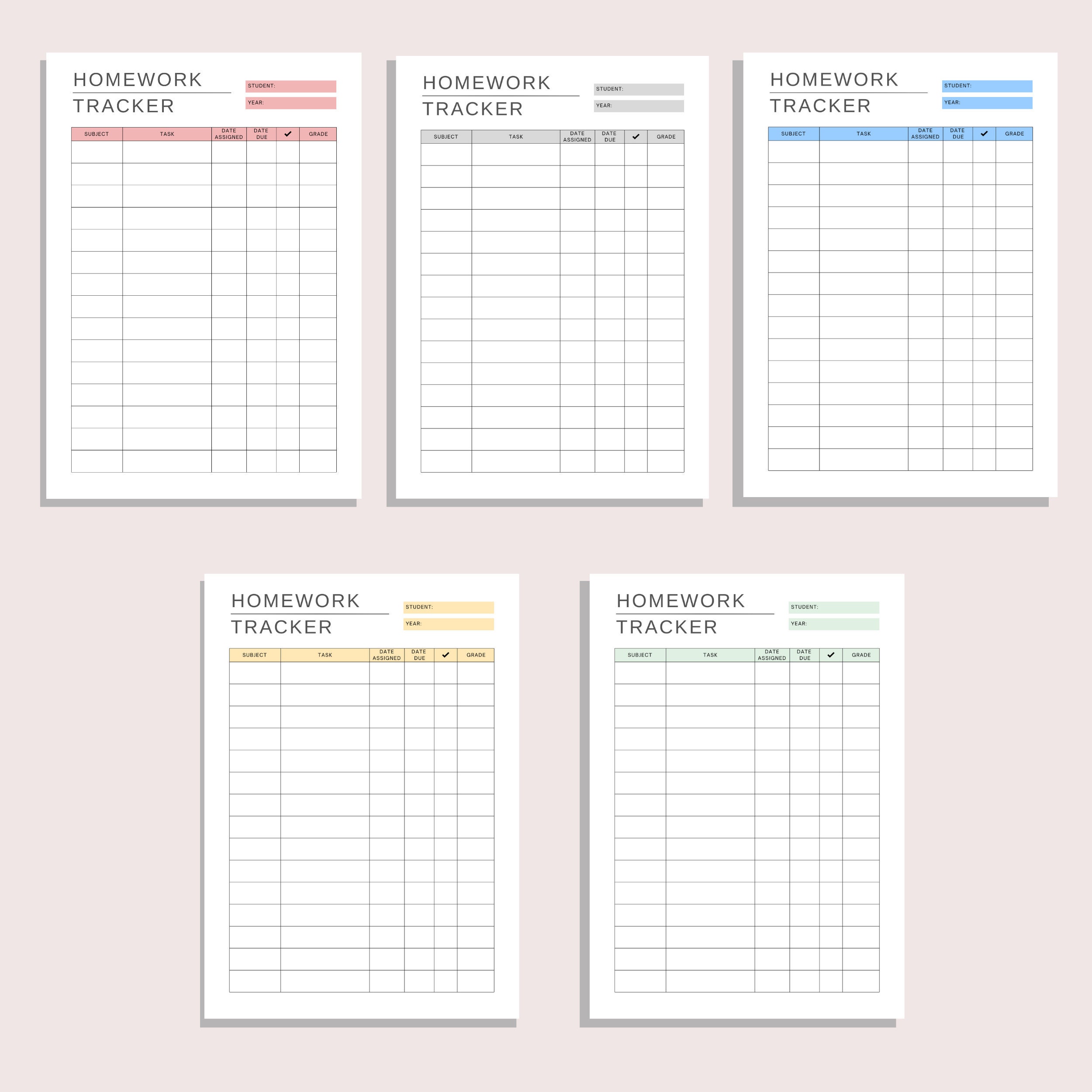Homework Tracker Printable, Homeschool Teacher Checklist, Assignment ...