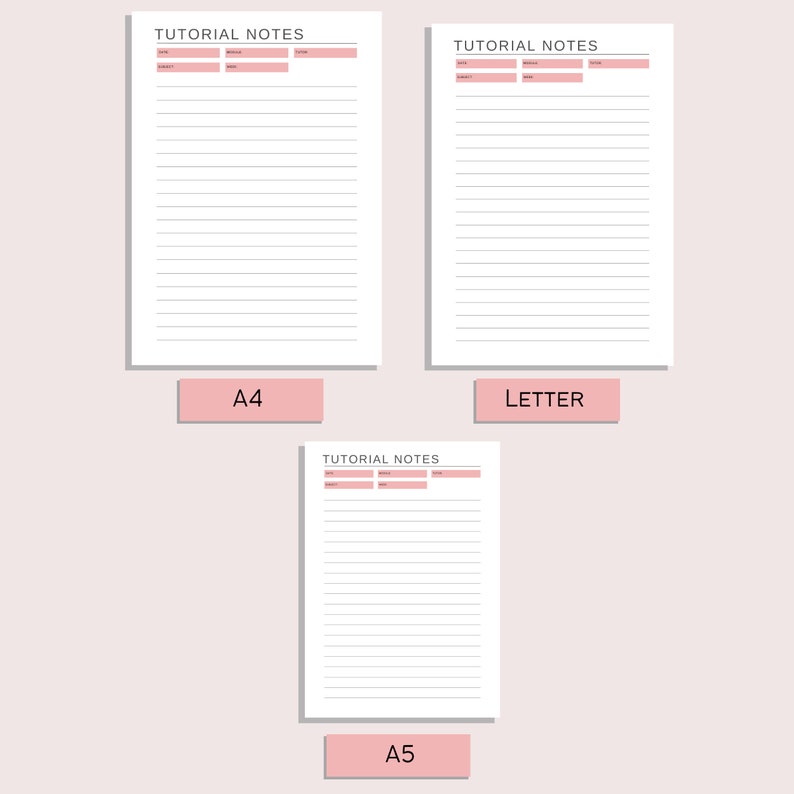 Tutorial Notes | Printable Note Paper | Student Note Taking | College ...