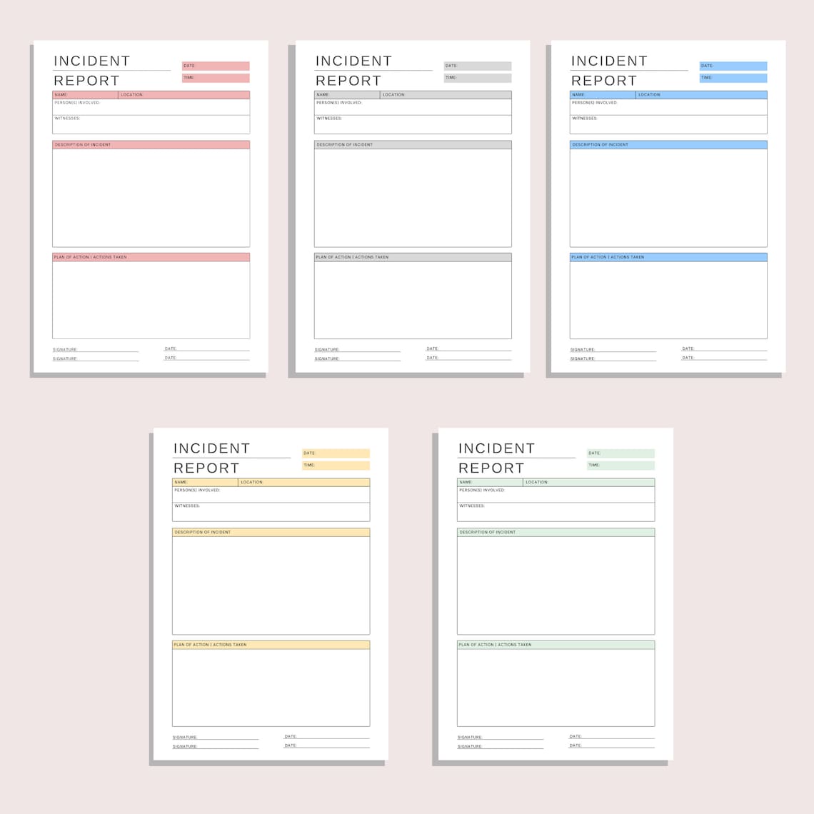 Incident Report | Printable Incident Log | Accident Reporting Sheet ...