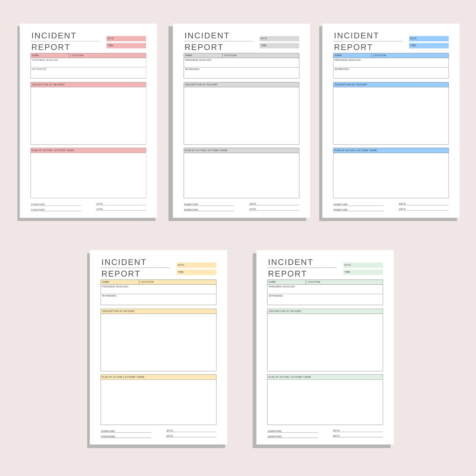 Incident Report | Printable Incident Log | Accident Reporting Sheet ...