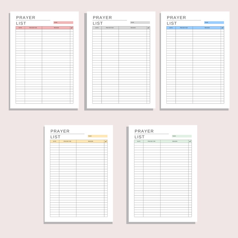 Prayer List Sheet | Printable Faith Planner | Prayer Journal ...