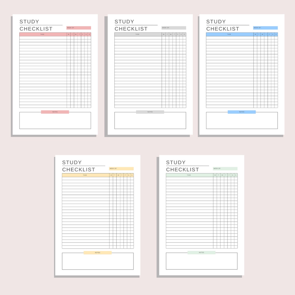 Study Checklist | Printable Revision List | Daily Study Chart | Home ...