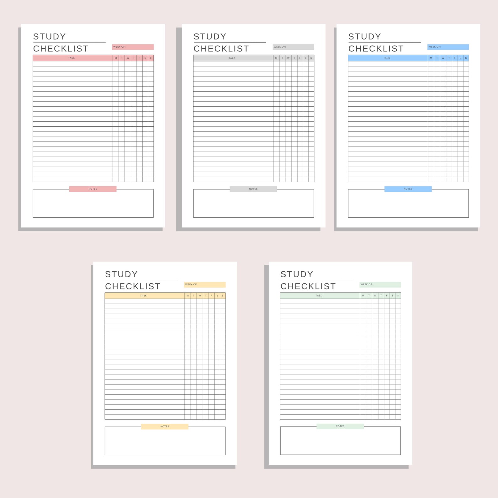 Study Checklist | Printable Revision List | Daily Study Chart | Home ...