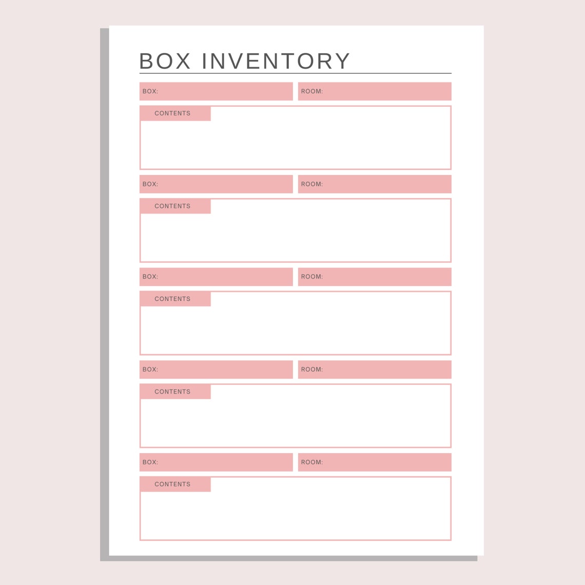 Moving Box Inventory | Box Contents List | Moving House Planner ...