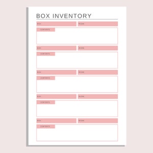 Moving Box Inventory | Box Contents List | Moving House Planner ...