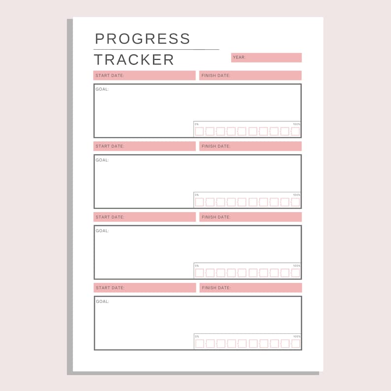 Progress Tracker | Printable Habit Planner | Fitness Tracker | Monthly ...