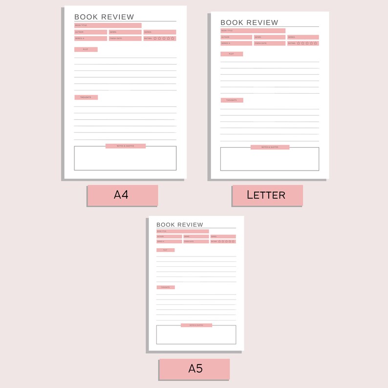 Book Review Template | Book Reading Log | Book Worm Review Page ...