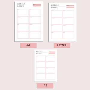 Weekly Notes Sheet, to Do Checklist, Printable Daily Notes, Note Taking ...