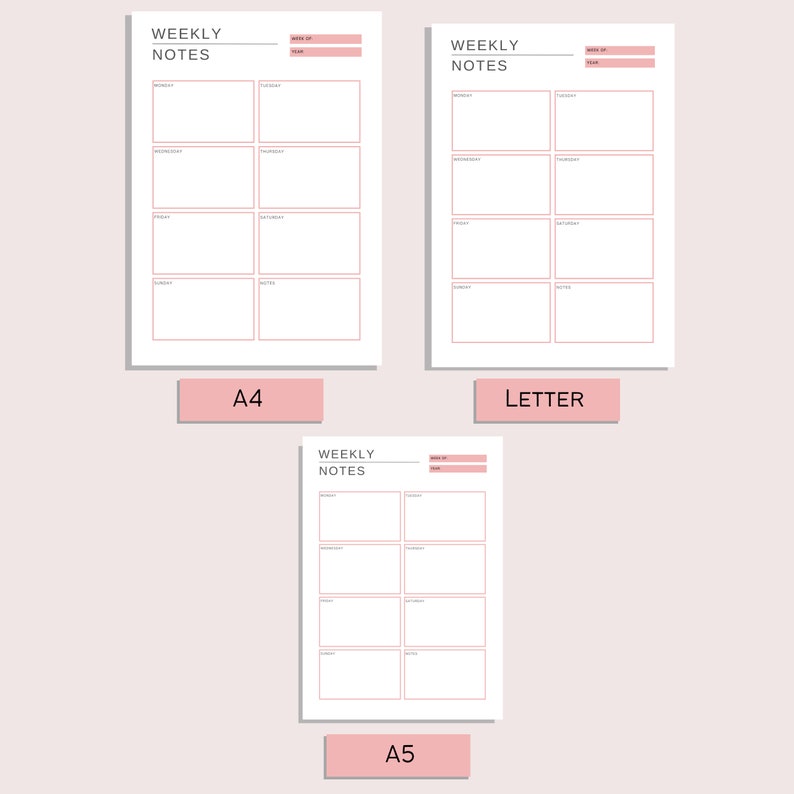 Weekly Notes Sheet, to Do Checklist, Printable Daily Notes, Note Taking ...
