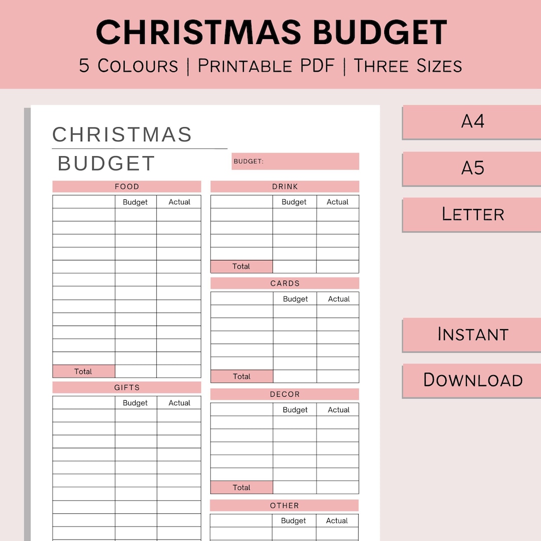 Christmas Budget Planner Template | Holiday Budget Sheet | Money ...