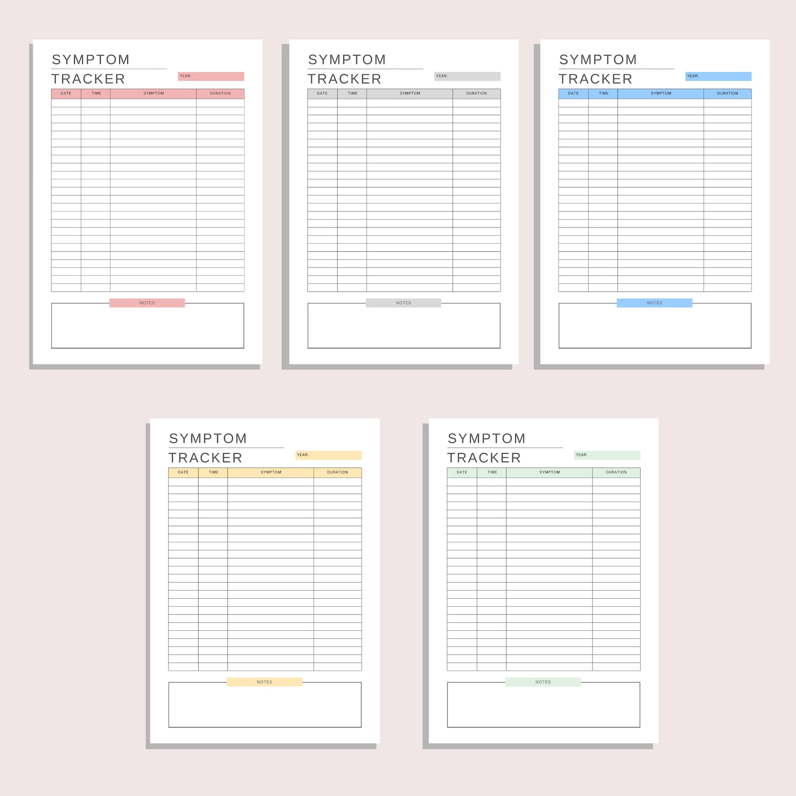 Symptom Tracker, Printable Medical Log, Wellness Tracker, Illness Track ...