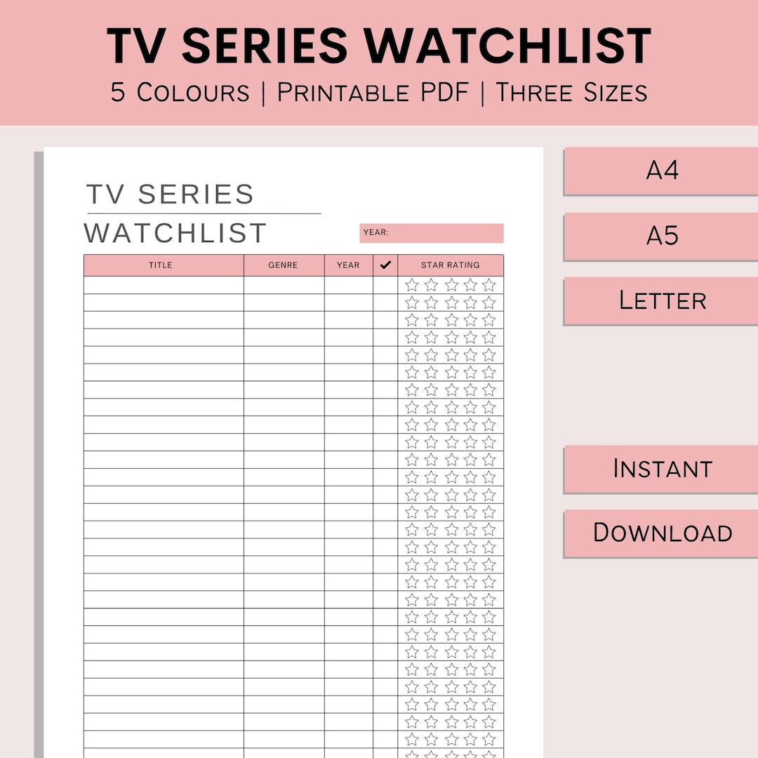 TV Series Watchlist | Shows to Watch List | Television Planner ...