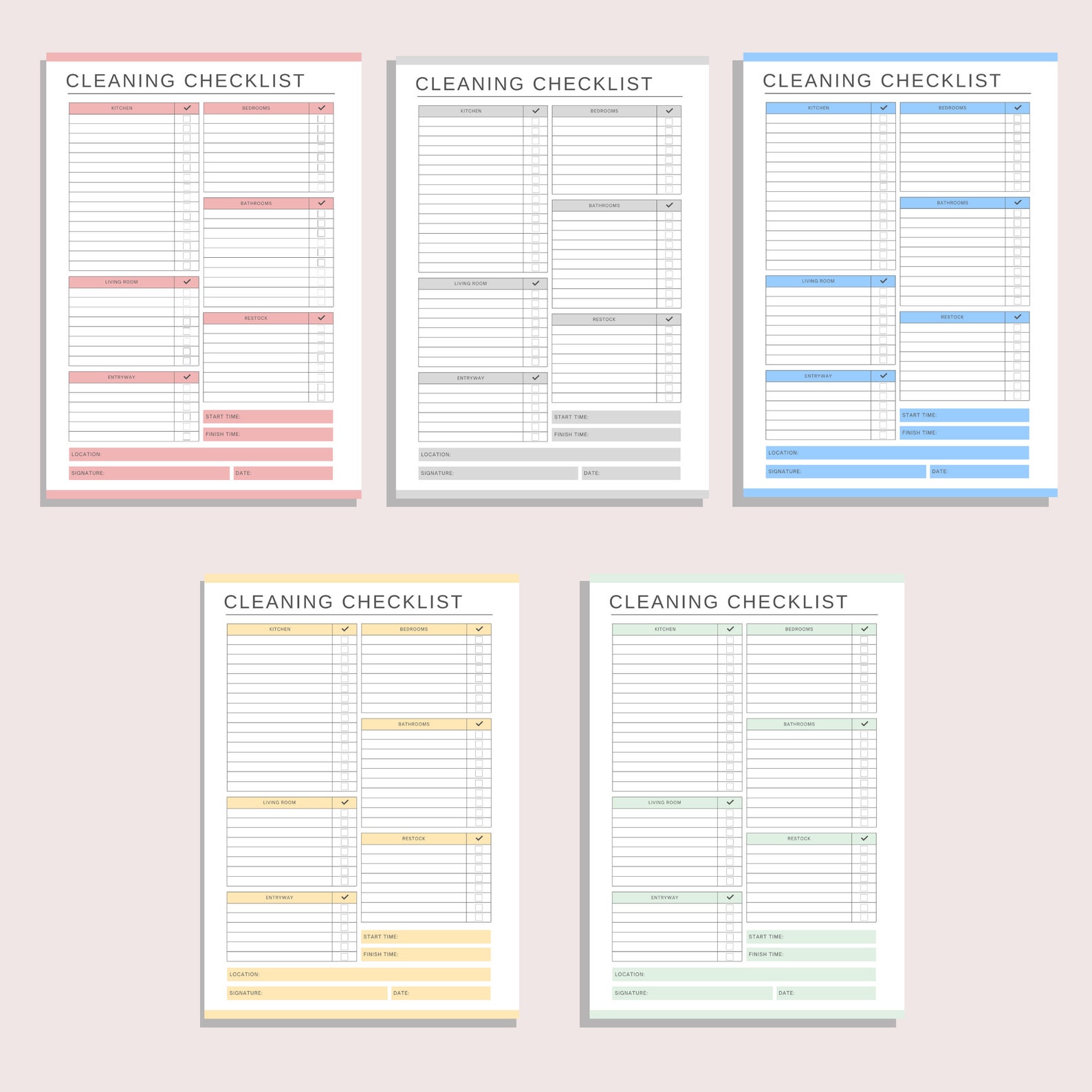 Blank Cleaning Checklist | Housekeeping Cleaning Schedule | Daily ...