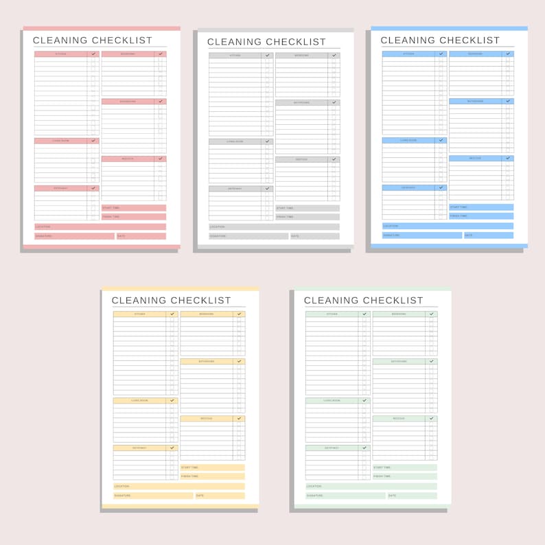 Blank Cleaning Checklist | Housekeeping Cleaning Schedule | Daily ...