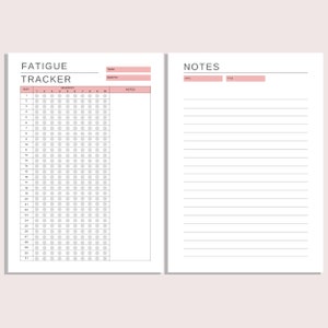 Fatigue Tracker Printable | Monthly Health Journal | Fatigue Severity ...