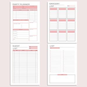 Party Planner | Printable Birthday Party Plan | Event Tracker Sheet ...