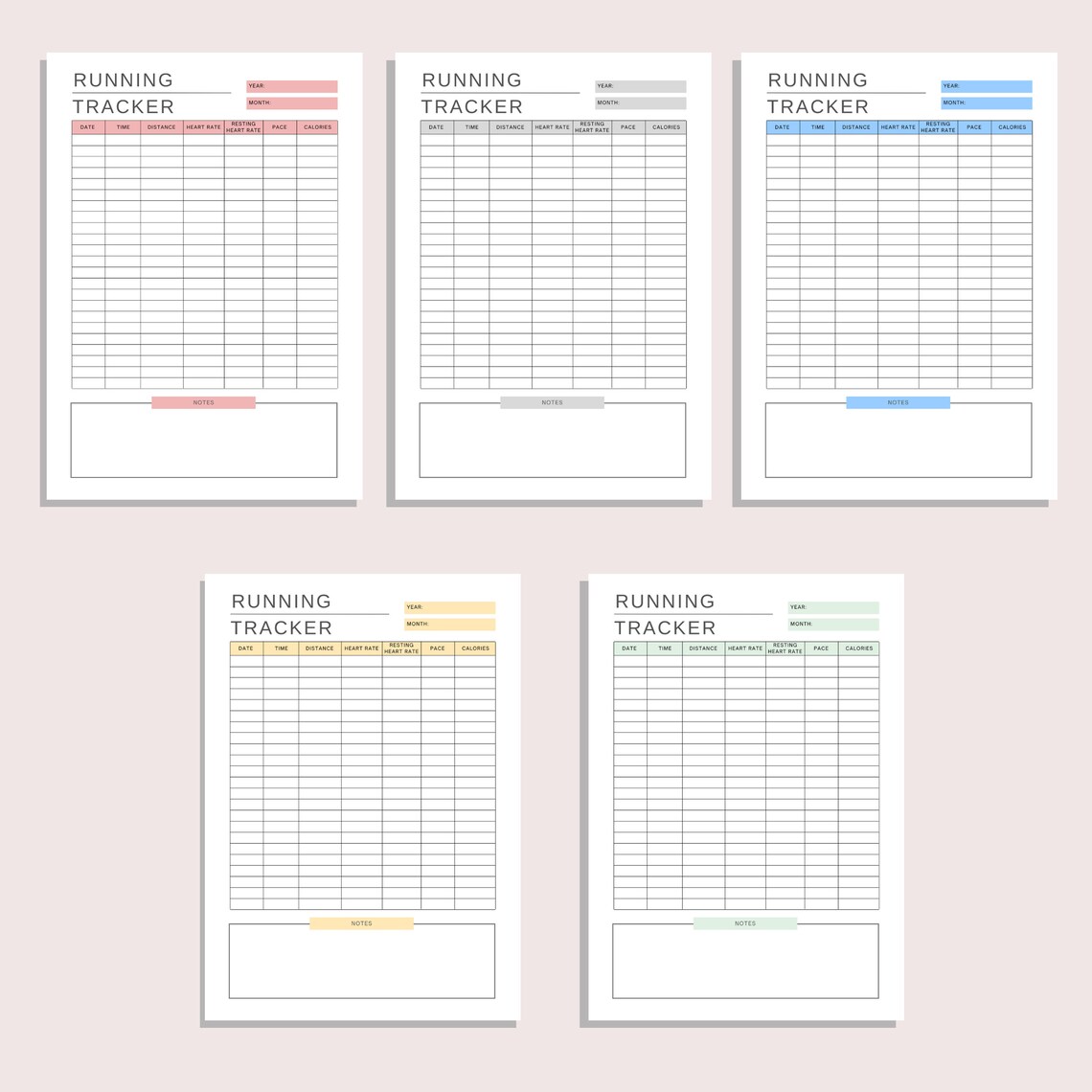 Running and Step Tracker Printable Jogging Planner Fitness Tracker ...