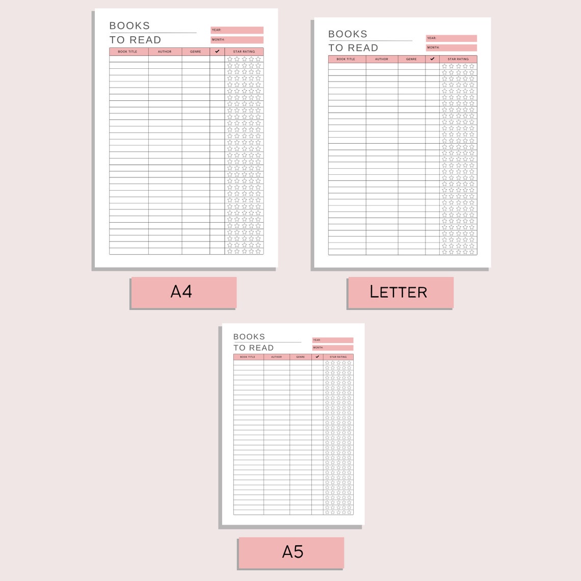 Books to Read List | Book Tracker | Printable Book Chart | Books to ...