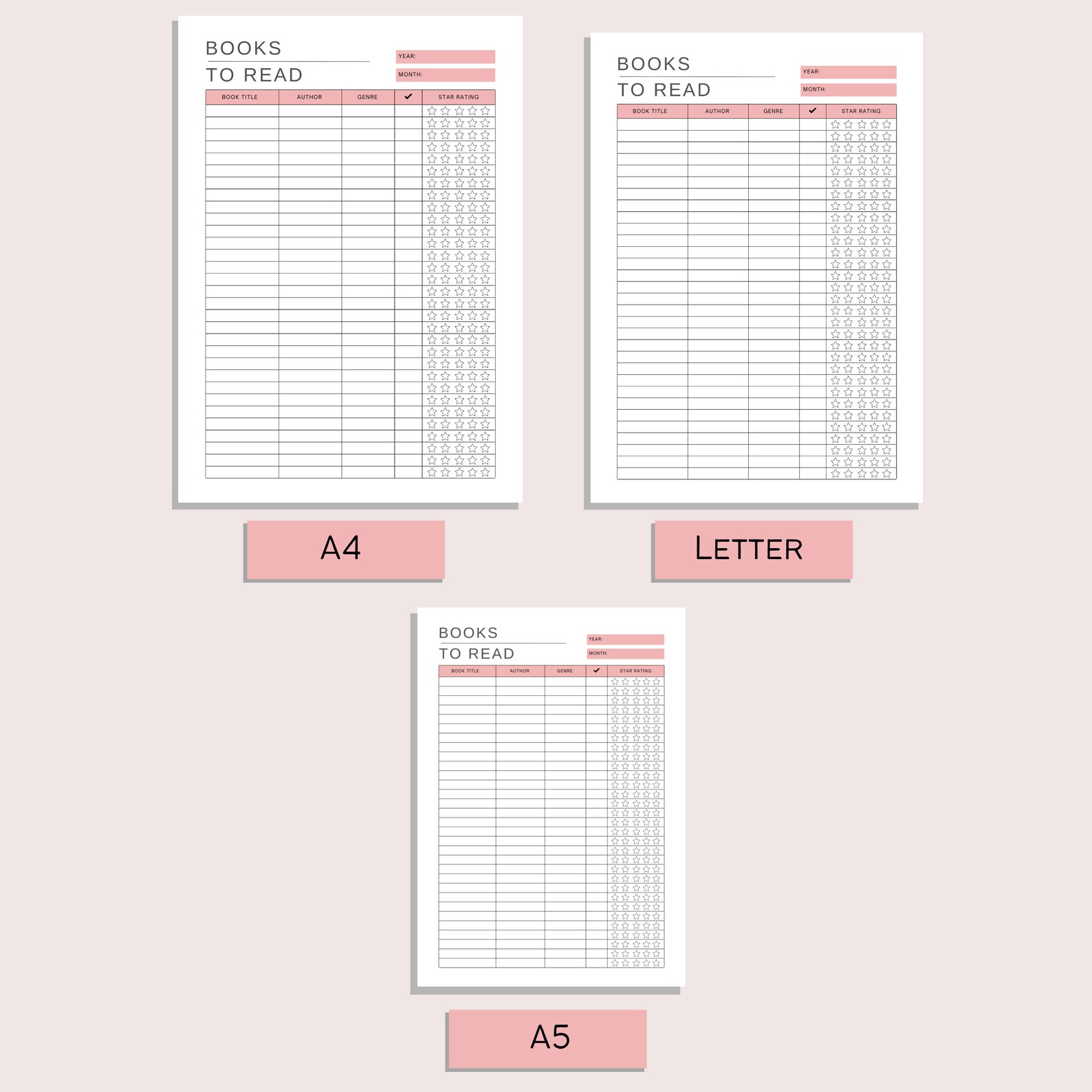 Books to Read List | Book Tracker | Printable Book Chart | Books to ...