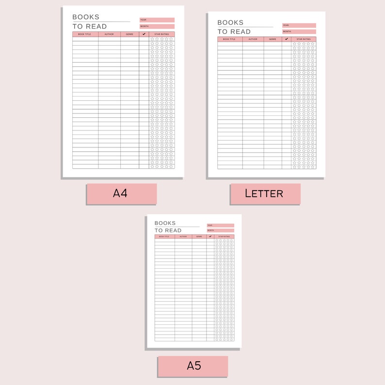 Books to Read List | Book Tracker | Printable Book Chart | Books to ...