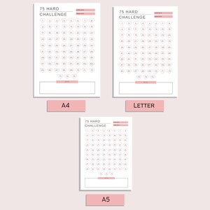 Blank 75 Hard Challenge Tracker 75 Day Challenge Lifestyle Motivation ...