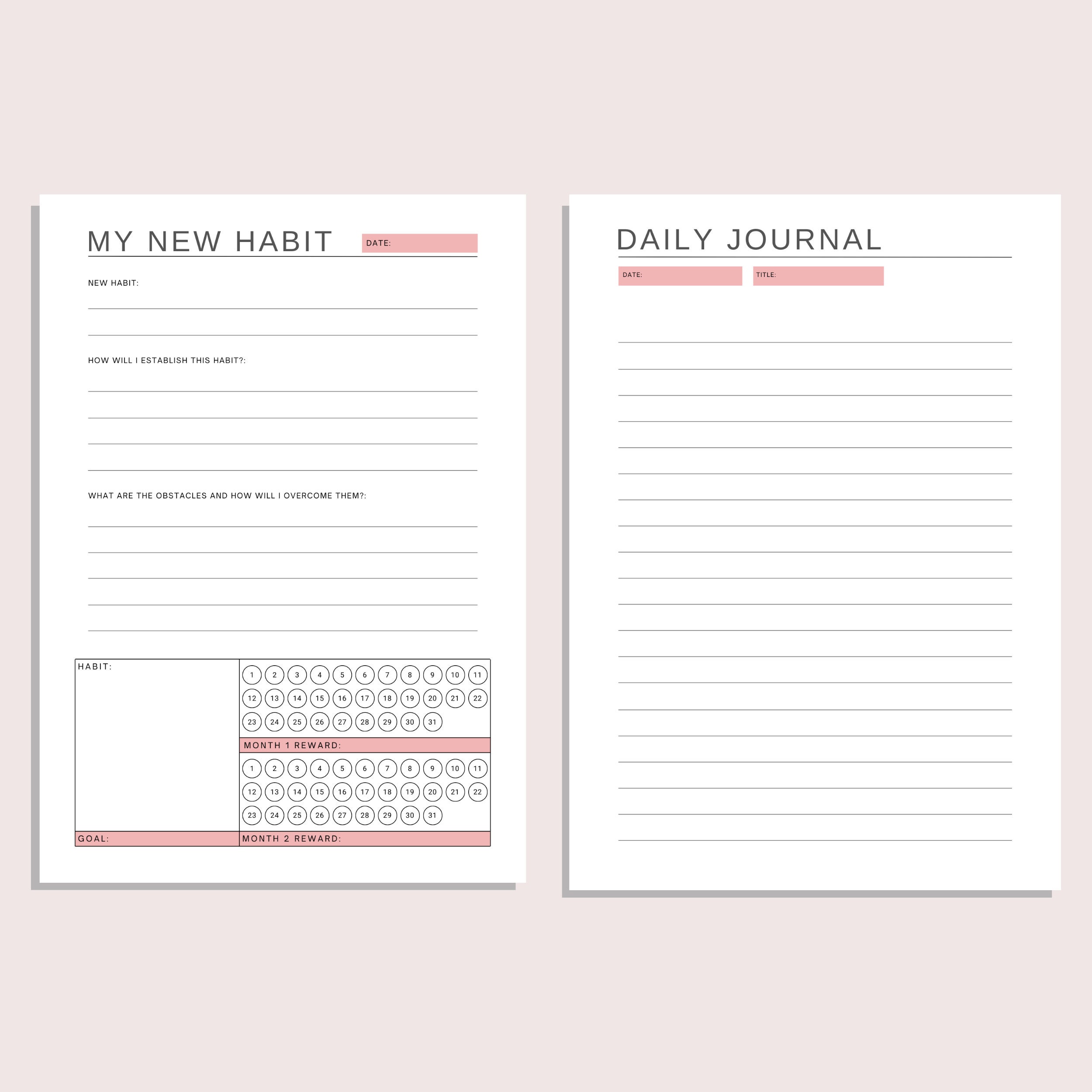 New Habit Planner | Build A New Routine Tracker | Productivity Plan ...