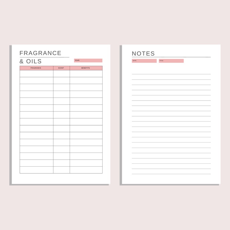 Fragrance and Oil Tracker | Essential Oil List | Craft Business Sheet ...