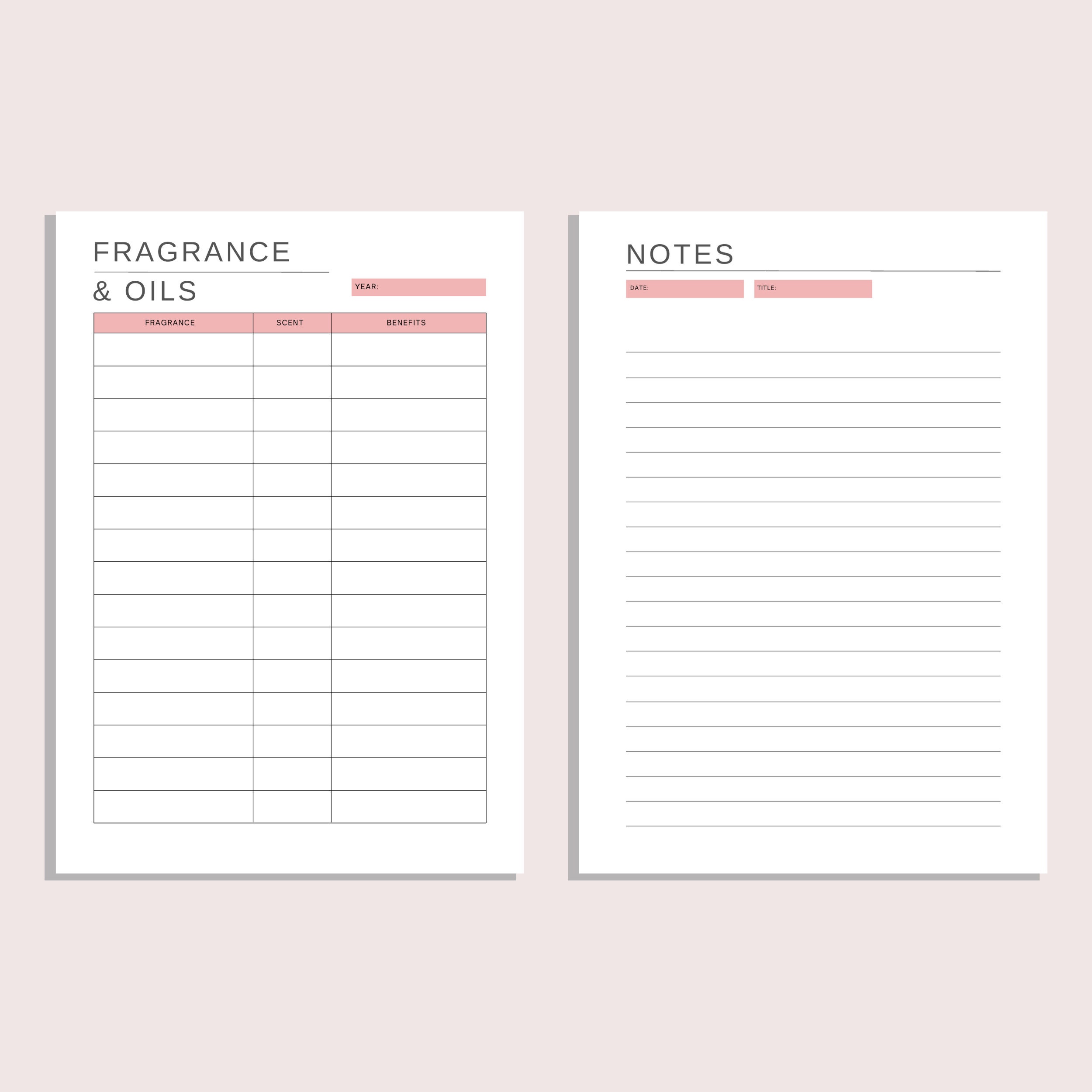 Fragrance and Oil Tracker | Essential Oil List | Craft Business Sheet ...